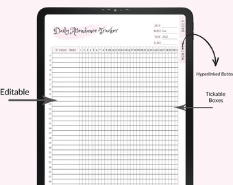 Attendance Sheet digital Download - Etsy