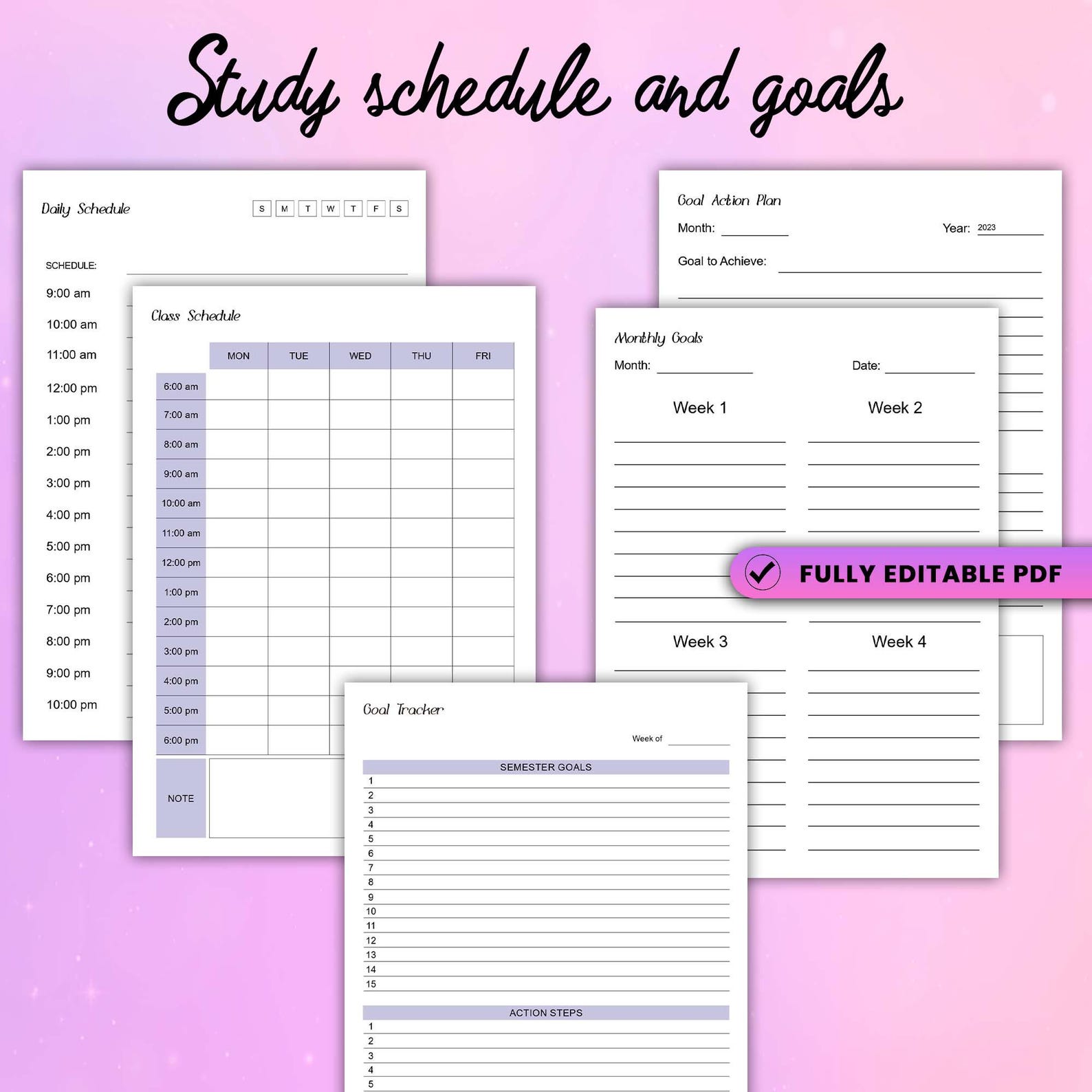 Printable Student Planner Bundle, Academic Student Planner, School ...