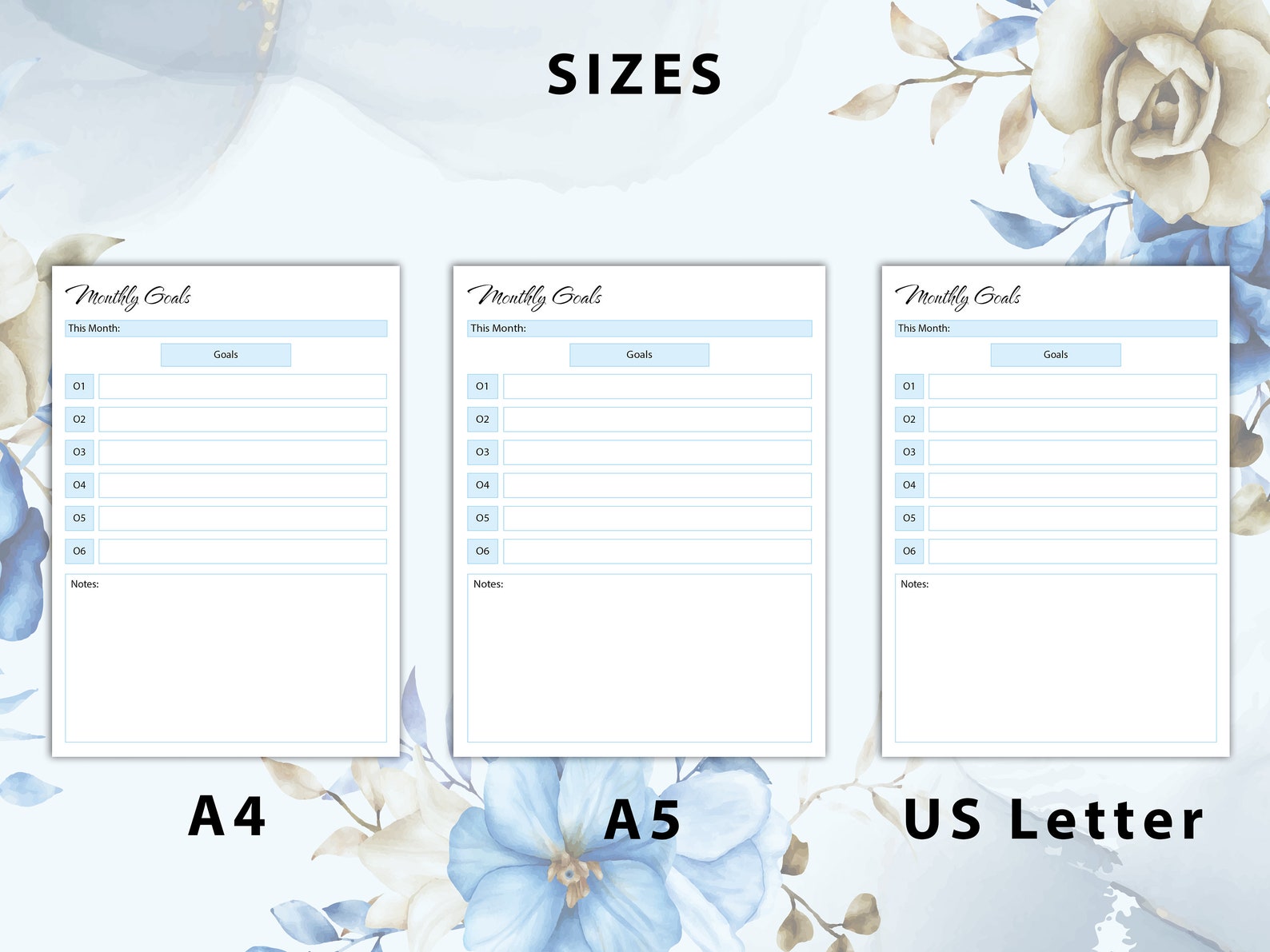 Printable Goal Planner Bundle, Daily Weekly Monthly Quarterly Yearly ...