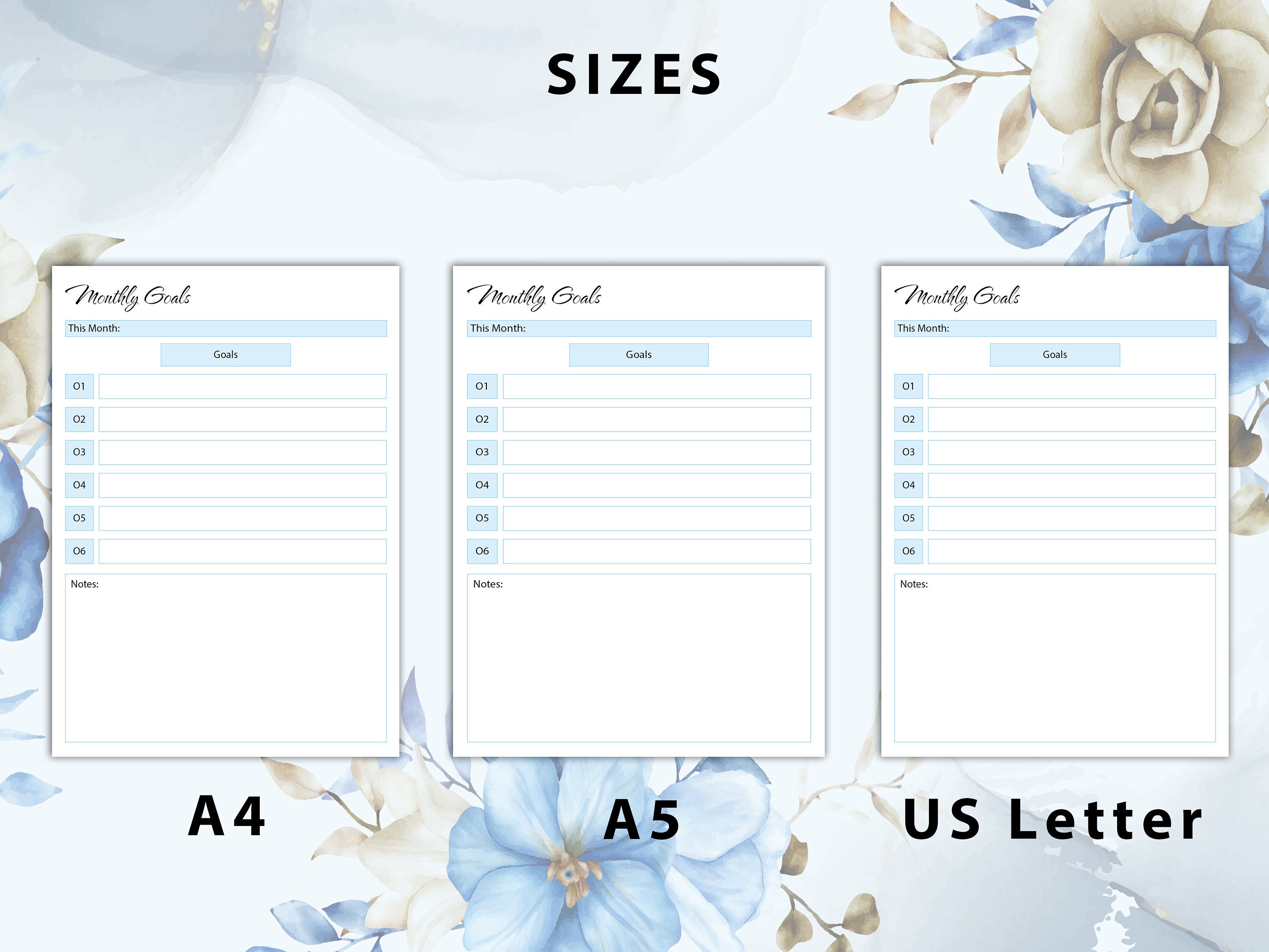 Printable Goal Planner Bundle, Daily Weekly Monthly Quarterly Yearly ...