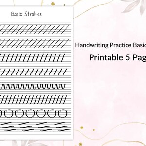 Basic Strokes Handwriting Practice Sheet, Printable Handwriting ...