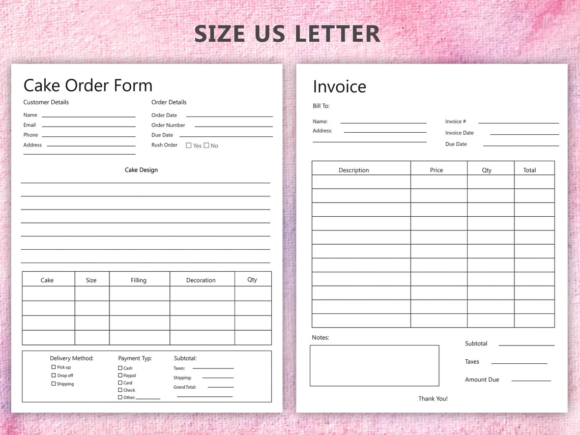 Printable Order Forms Bundle, Order Form Template Printable, Printable ...