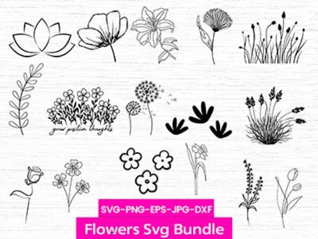Birth Flower SVG Bundle,spring Flowers Svg,minimalist Flowers Designs ...