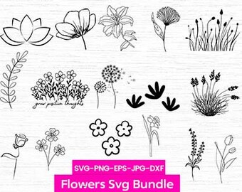 Flower Design SVG Bundle, Flowers SVG, Spring, Flowers Designs for ...