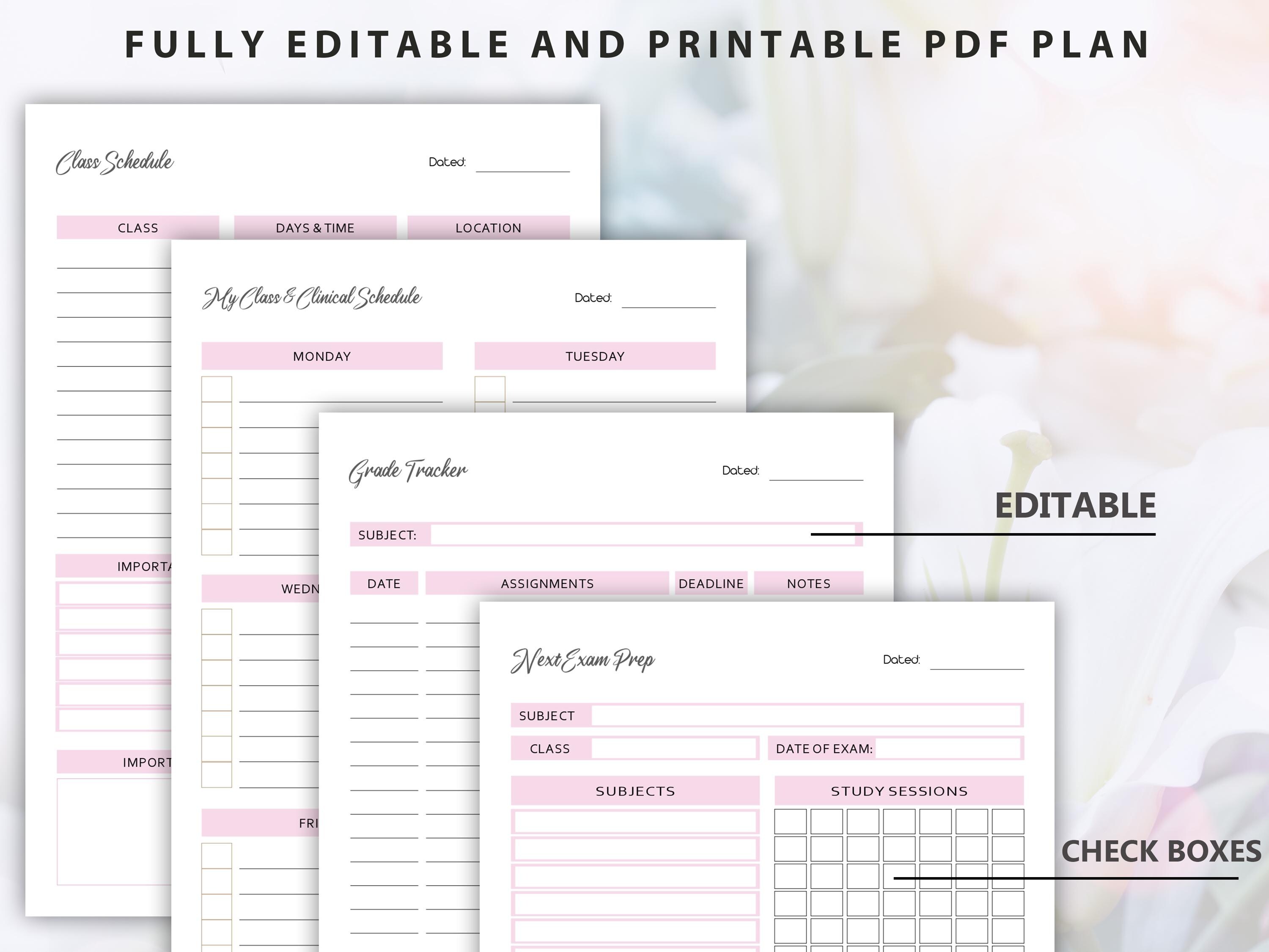 Nursing School Planner, Nursing Student Organizer, Study Planner for ...