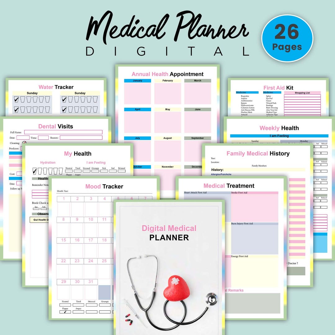 Medical Planner, Health Planner, Medical Schedule Planner, Health ...