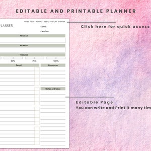 Project Management Template, Daily to Do List Project Planner, Office ...