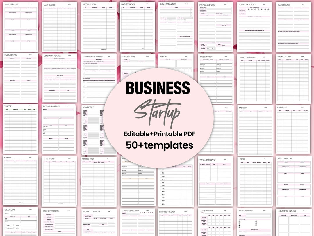 Printable and Editable Business Startup, Business Startup Checklist ...