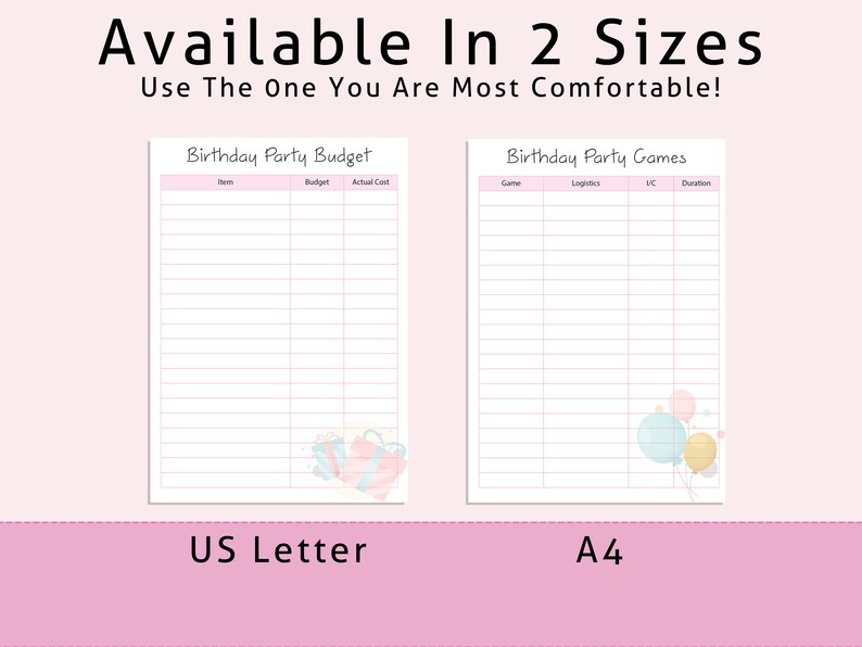 Birthday Party Planner Printable, Event Planner, Birthday Planner ...