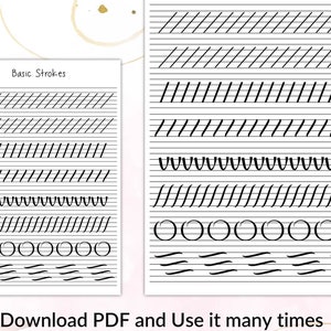 Basic Strokes Handwriting Practice Sheet, Printable Handwriting ...