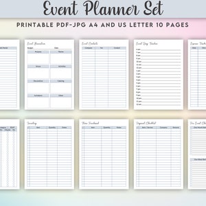 Printable Event Planner, Party Planner, Birthday Party Organiser, Event ...