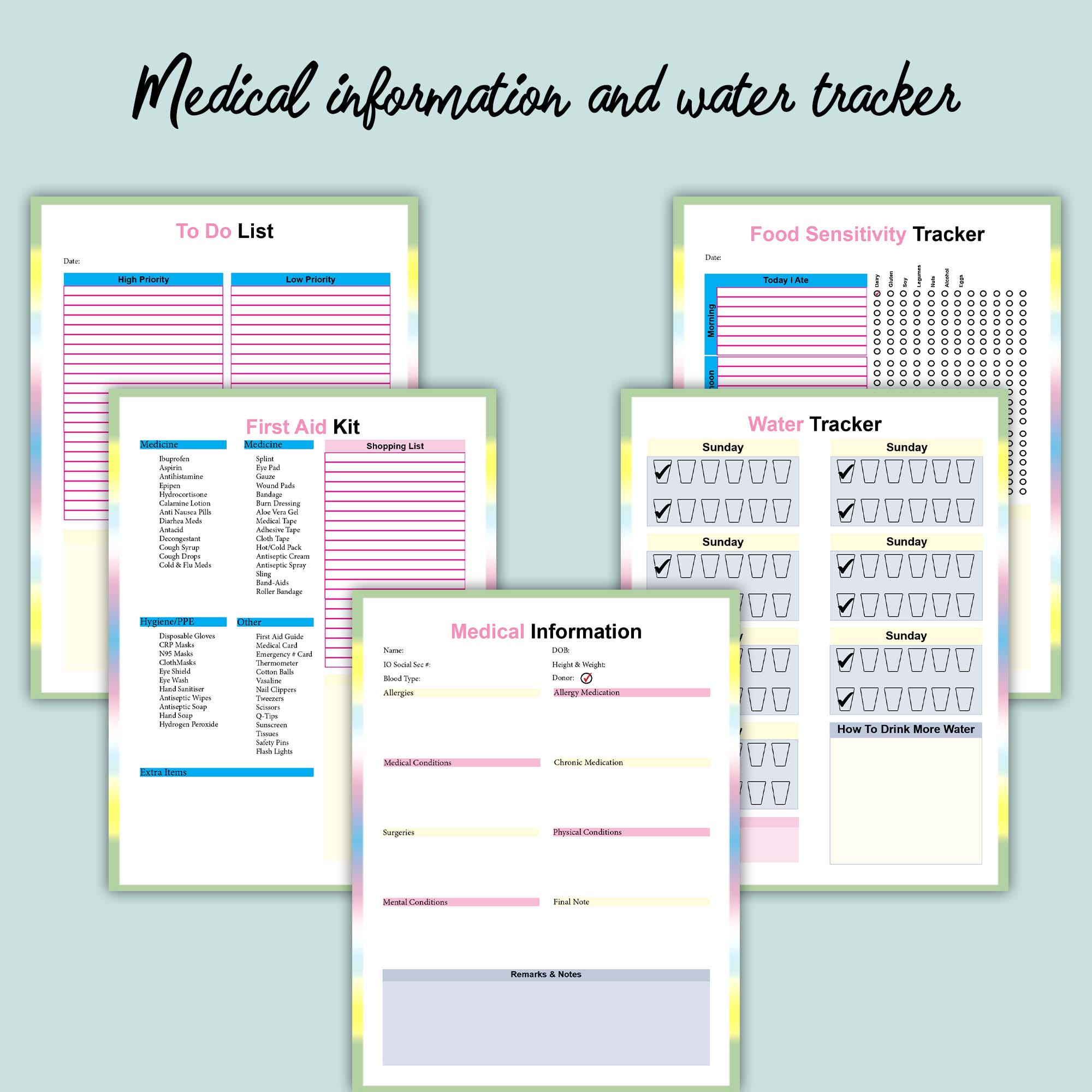 Medical Planner, Health Planner, Medical Schedule Planner, Health ...