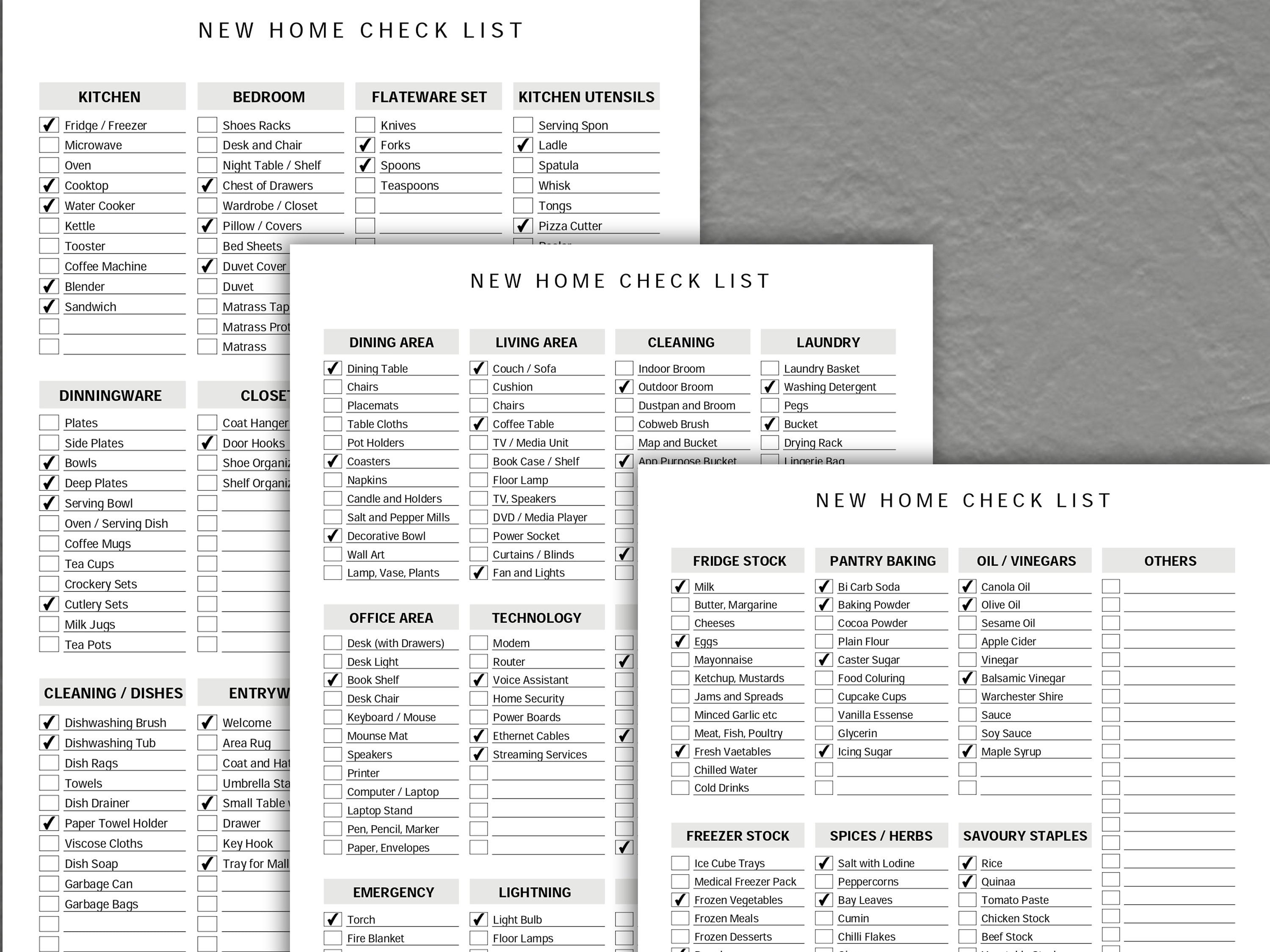 New Home Essentials Checklist Editable Bundle, New Home Checklist ...