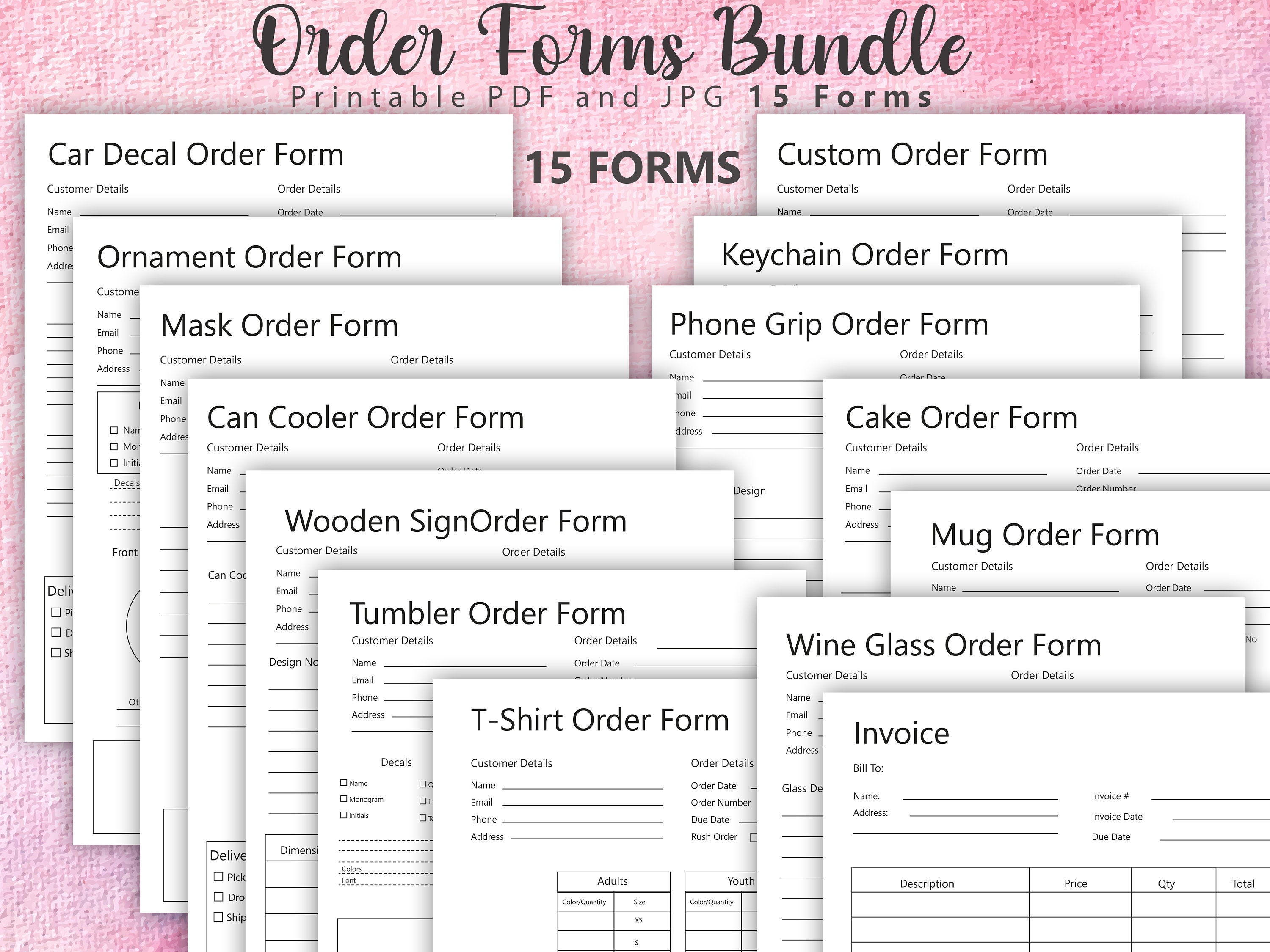 Printable Order Forms Bundle, Order Form Template Printable, Printable ...