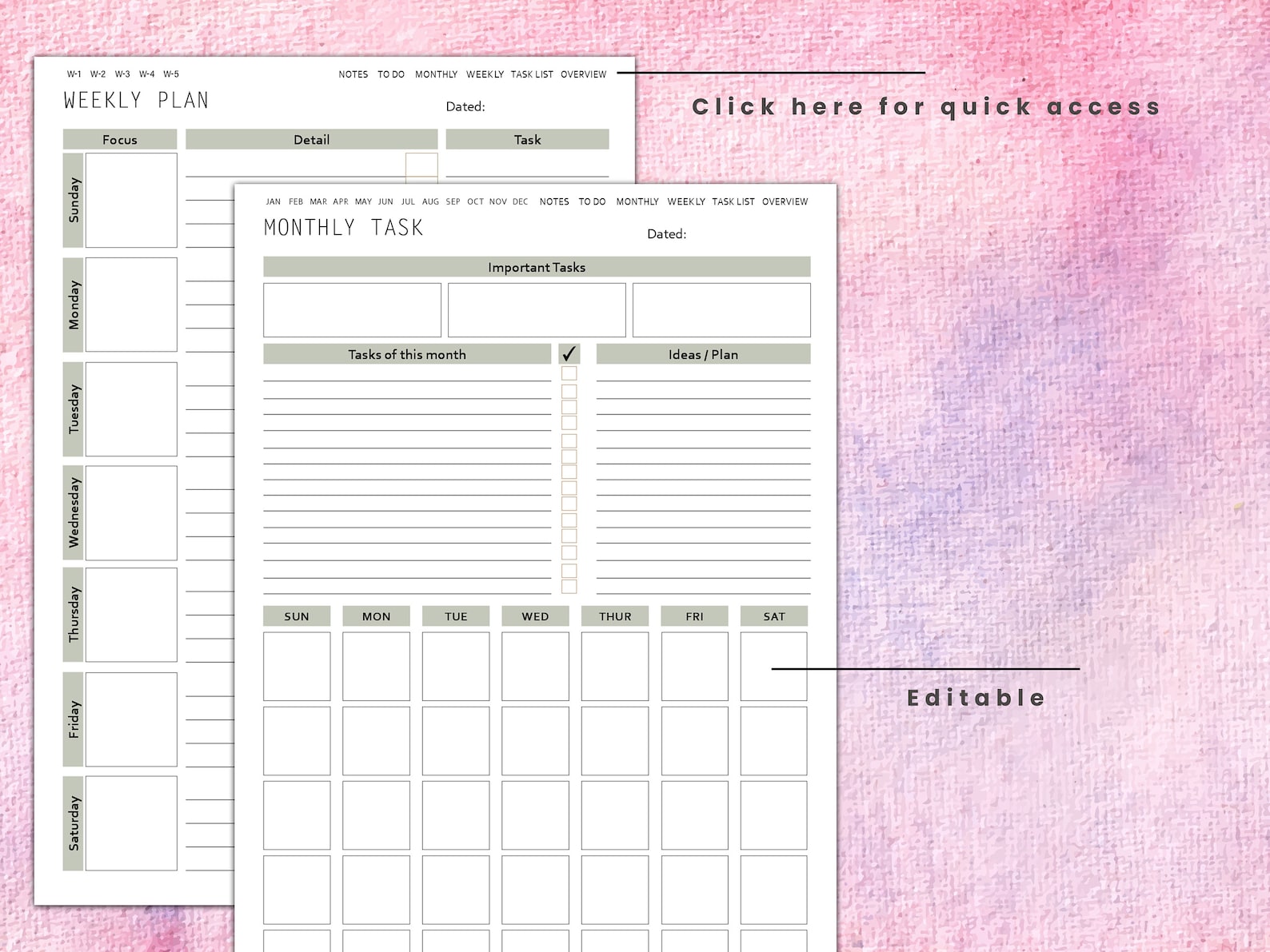 Project Management Template, Daily to Do List Project Planner, Office ...