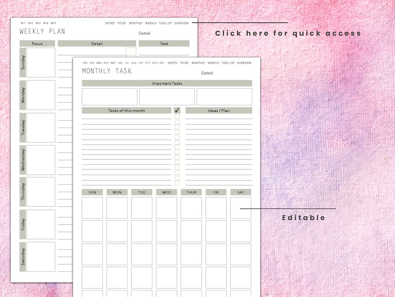 Project Management Template, Daily to Do List Project Planner, Office ...