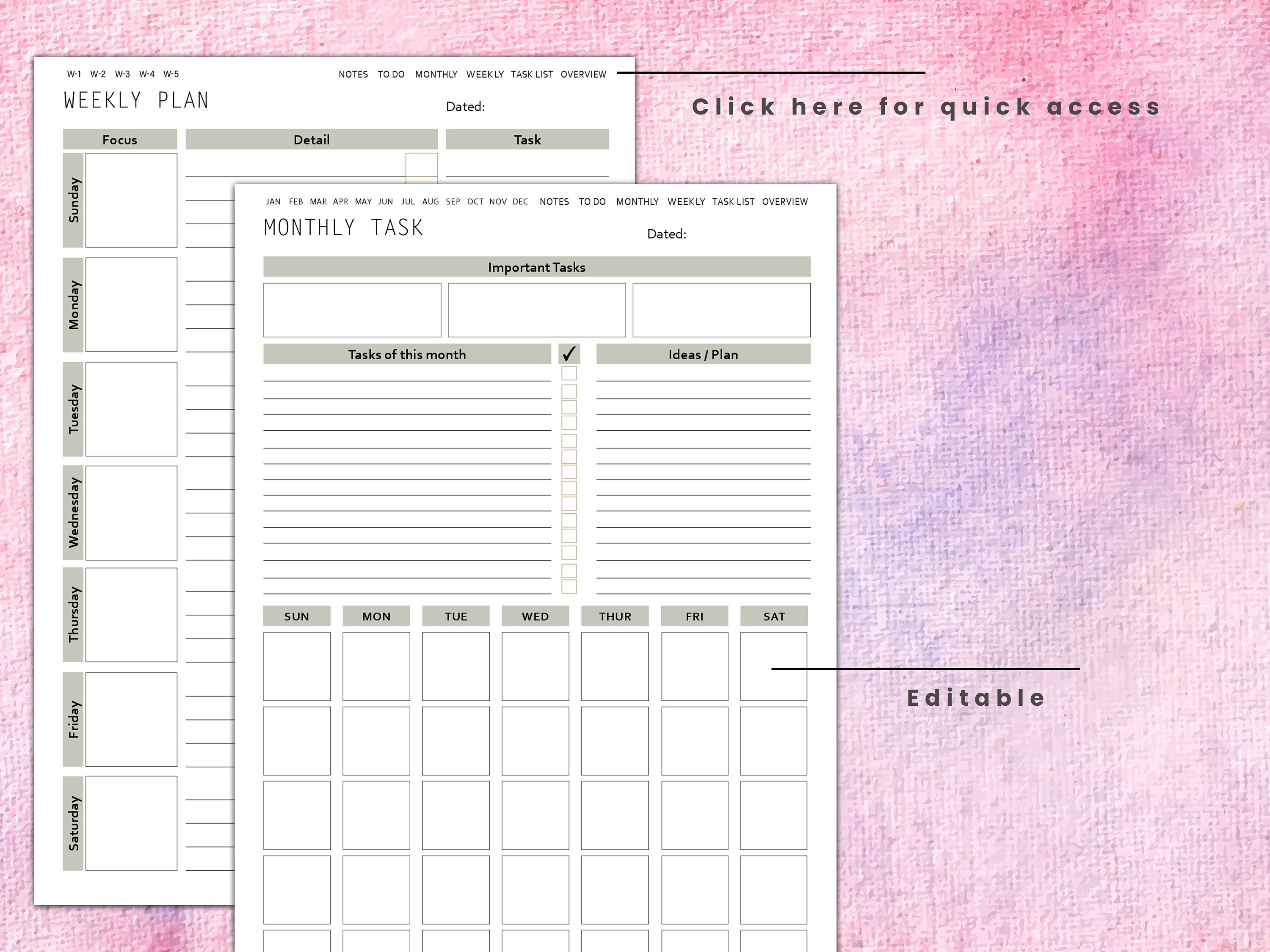 Project Management Template, Daily to Do List Project Planner, Office ...