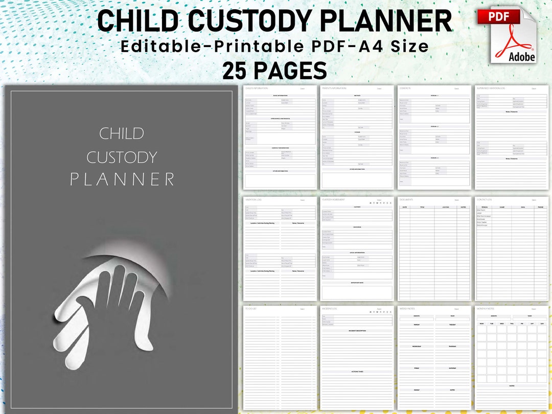 Child Custody Planner, Custody Schedule Planner, Child Custody Calendar ...