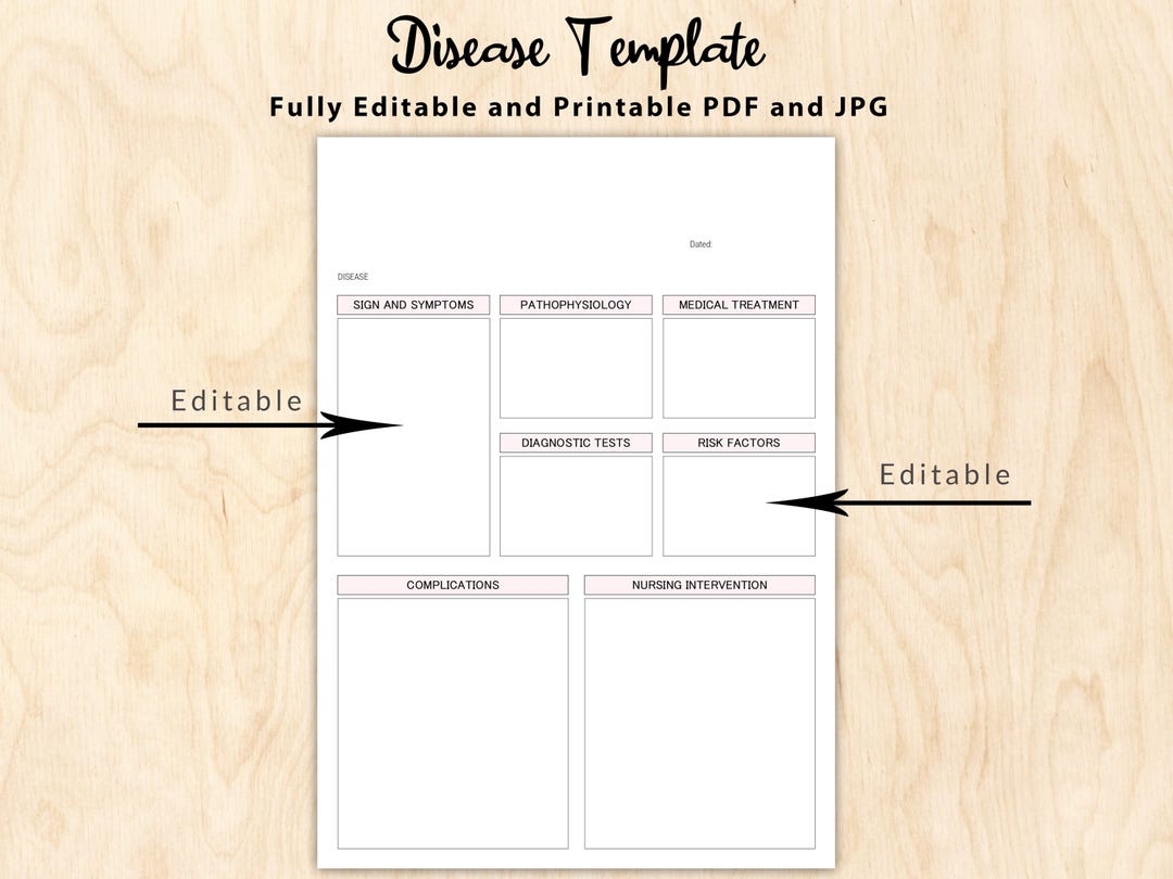 Disease Template, Medical Condition Template, Illness Information Sheet ...