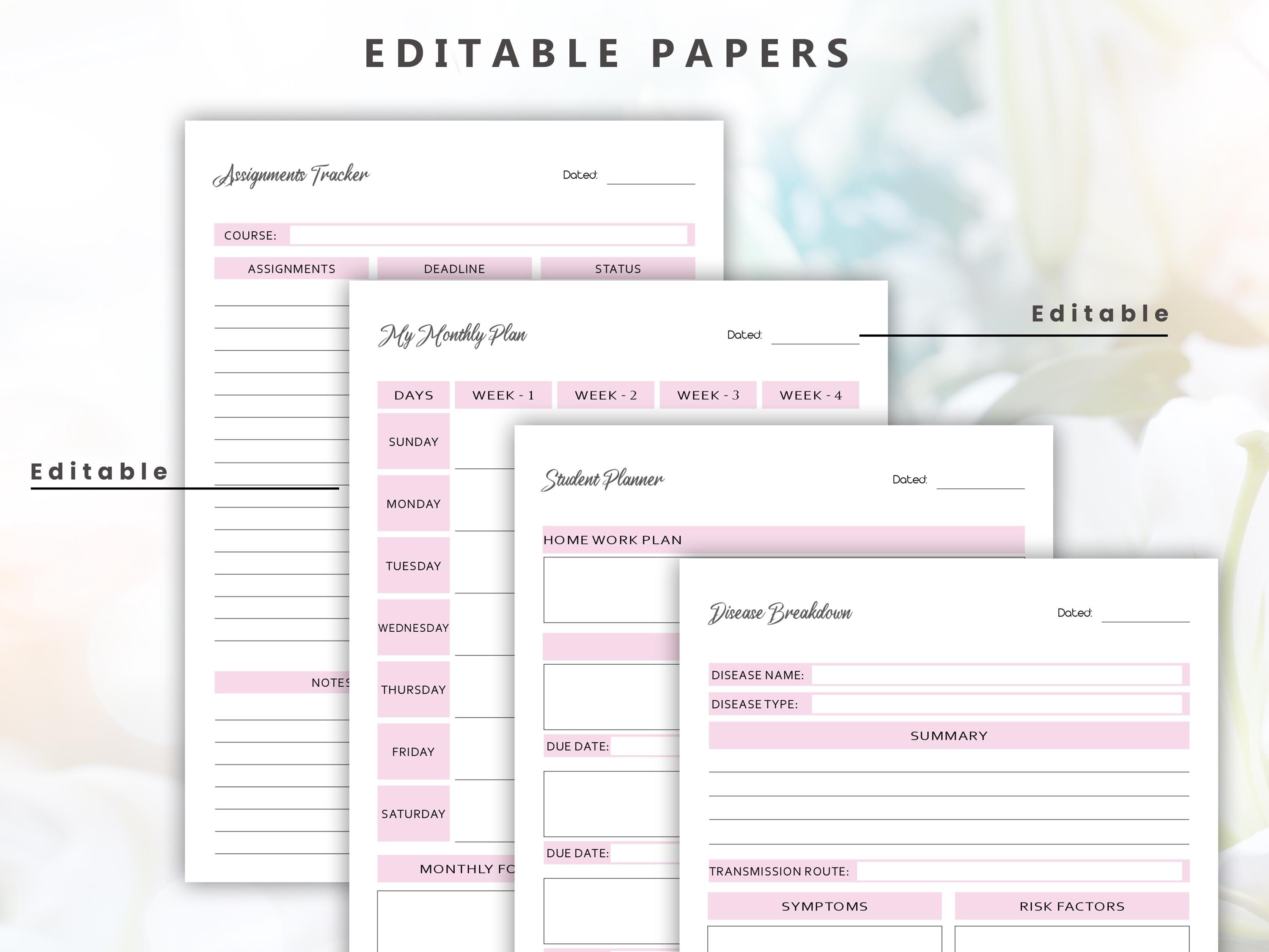 Nursing School Planner, Nursing Student Organizer, Study Planner for ...