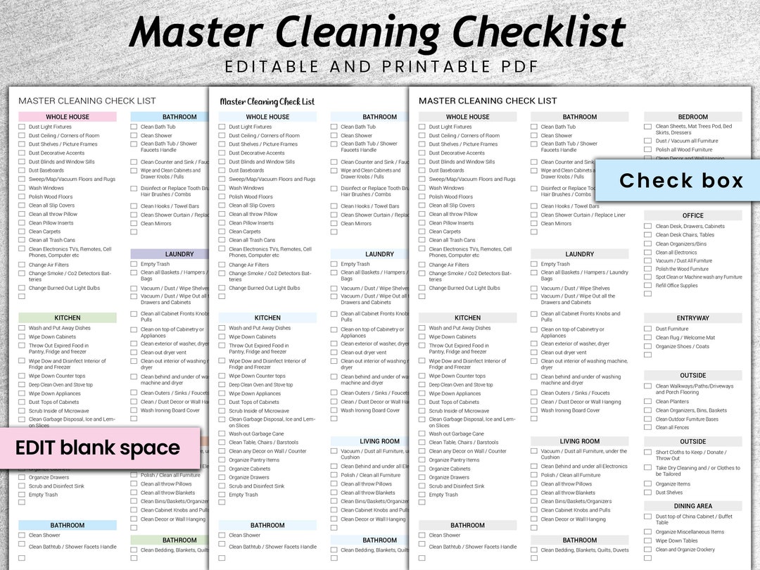 Ultimate Cleaning Schedule Bundle, Editable Cleaning Checklist Bundle, Yearly Cleaning Checklist ...