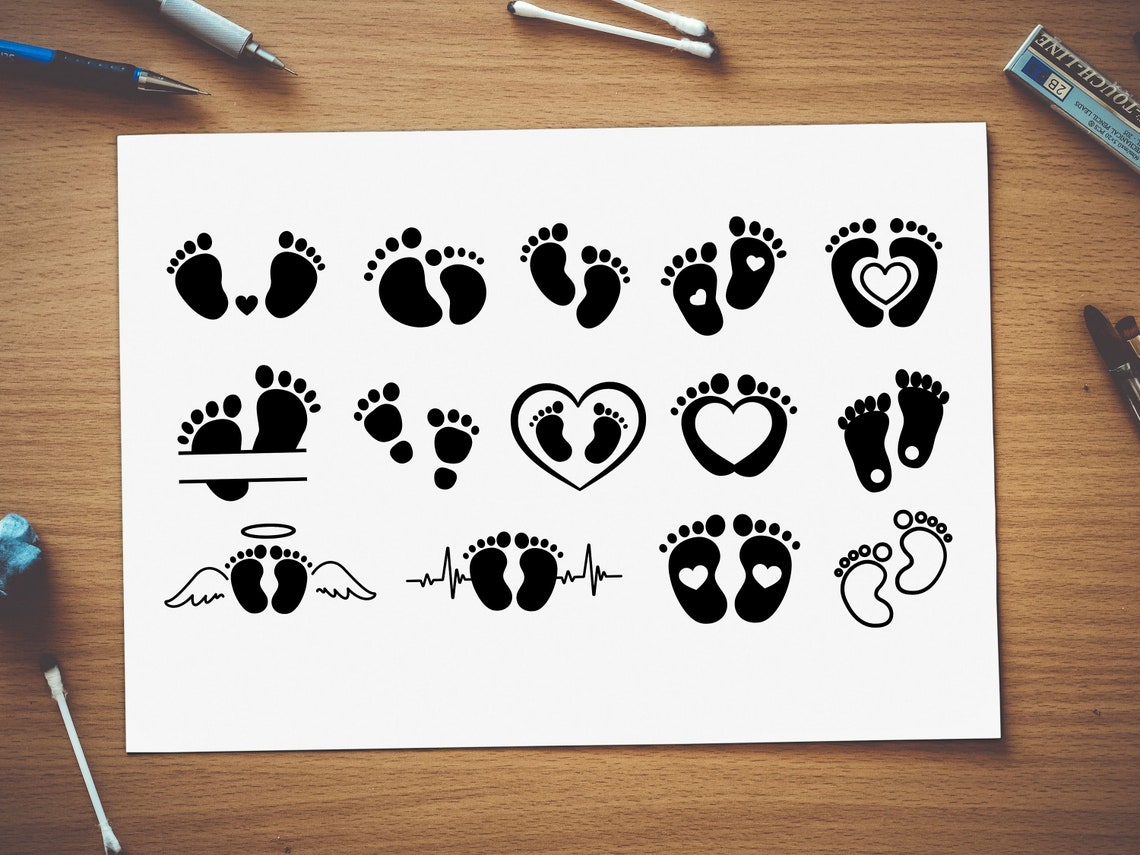 Baby Footprint, Baby Feet Svg Instant Download Svg, Png, Eps, Baby ...