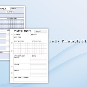 Essay Guide and Planner Printable Pack | School, College, University ...