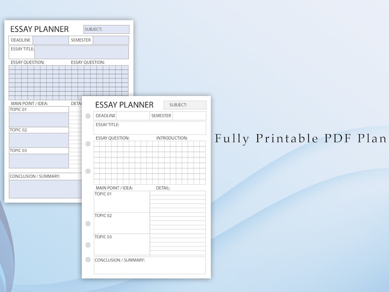 Essay Guide and Planner Printable Pack | School, College, University ...