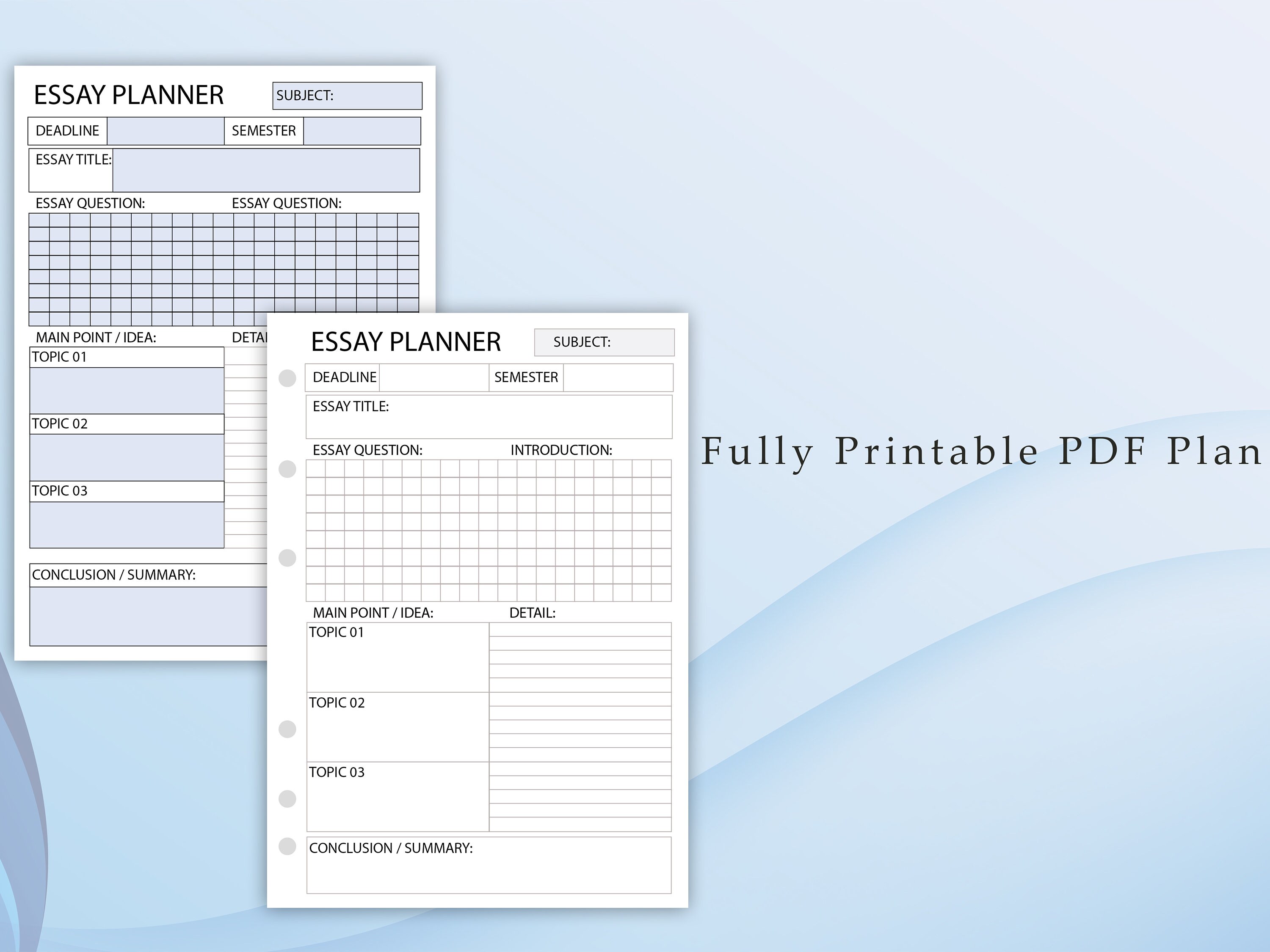 Essay Guide and Planner Printable Pack | School, College, University ...