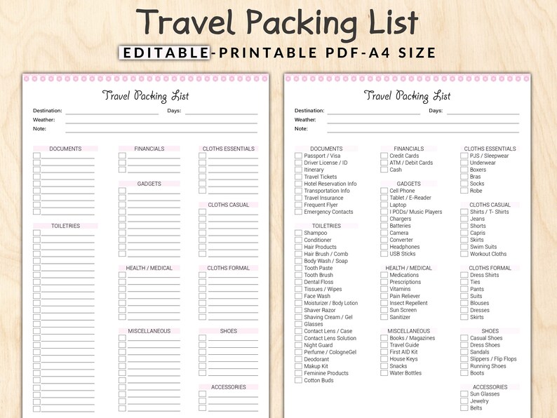 Ultimate Travel Packing List, Essentials for Your Adventure, Travel ...