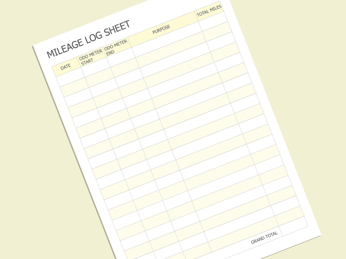 Mileage Log Sheet Printable, Vehicle Miles Tracker, Car Mileage Log, A4 ...