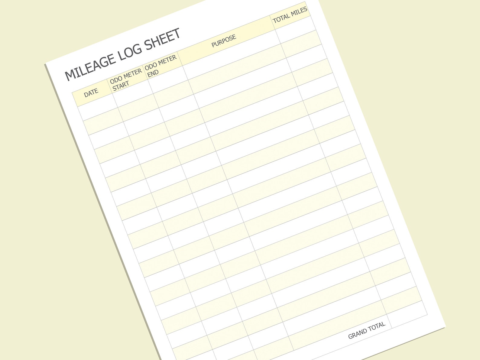 Mileage Log Sheet Printable, Vehicle Miles Tracker, Car Mileage Log, A4 ...
