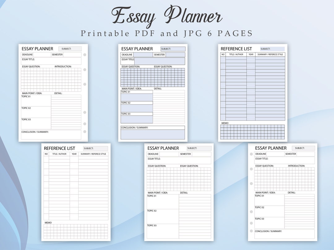 Essay Guide and Planner Printable Pack | School, College, University ...