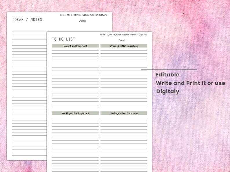 Project Management Template, Daily to Do List Project Planner, Office ...