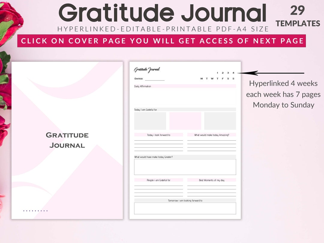 Digital Gratitude Journal: Daily Mindfulness, Self-care (A4 PDF) - Etsy