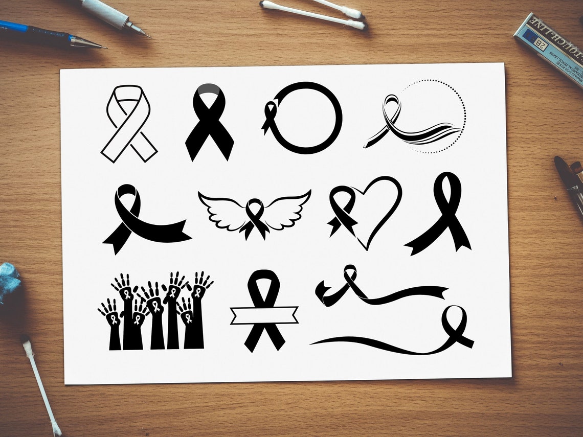 Cancer Ribbon SVG Bundle, Cancer Awareness Ribbon Svg , Cancer Ribbon ...