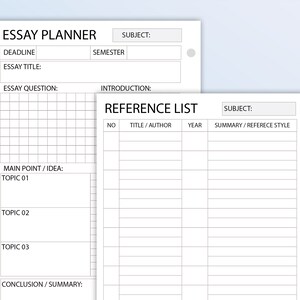 Essay Guide and Planner Printable Pack | School, College, University ...
