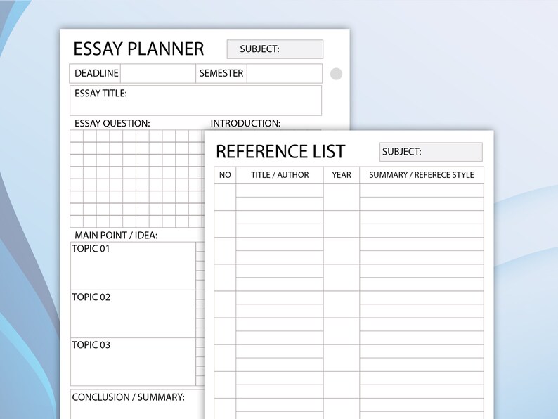 Essay Guide and Planner Printable Pack | School, College, University ...