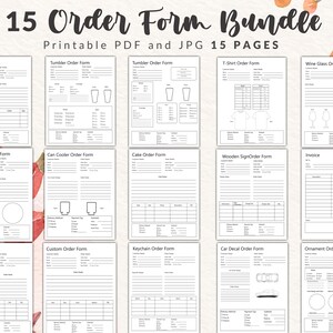 15 Printable Order Forms Bundle, Order Form Template Printable ...