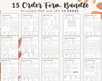 5 Editable Order Forms Bundle, Order Form Template Printable, Printable Small Business Forms ...