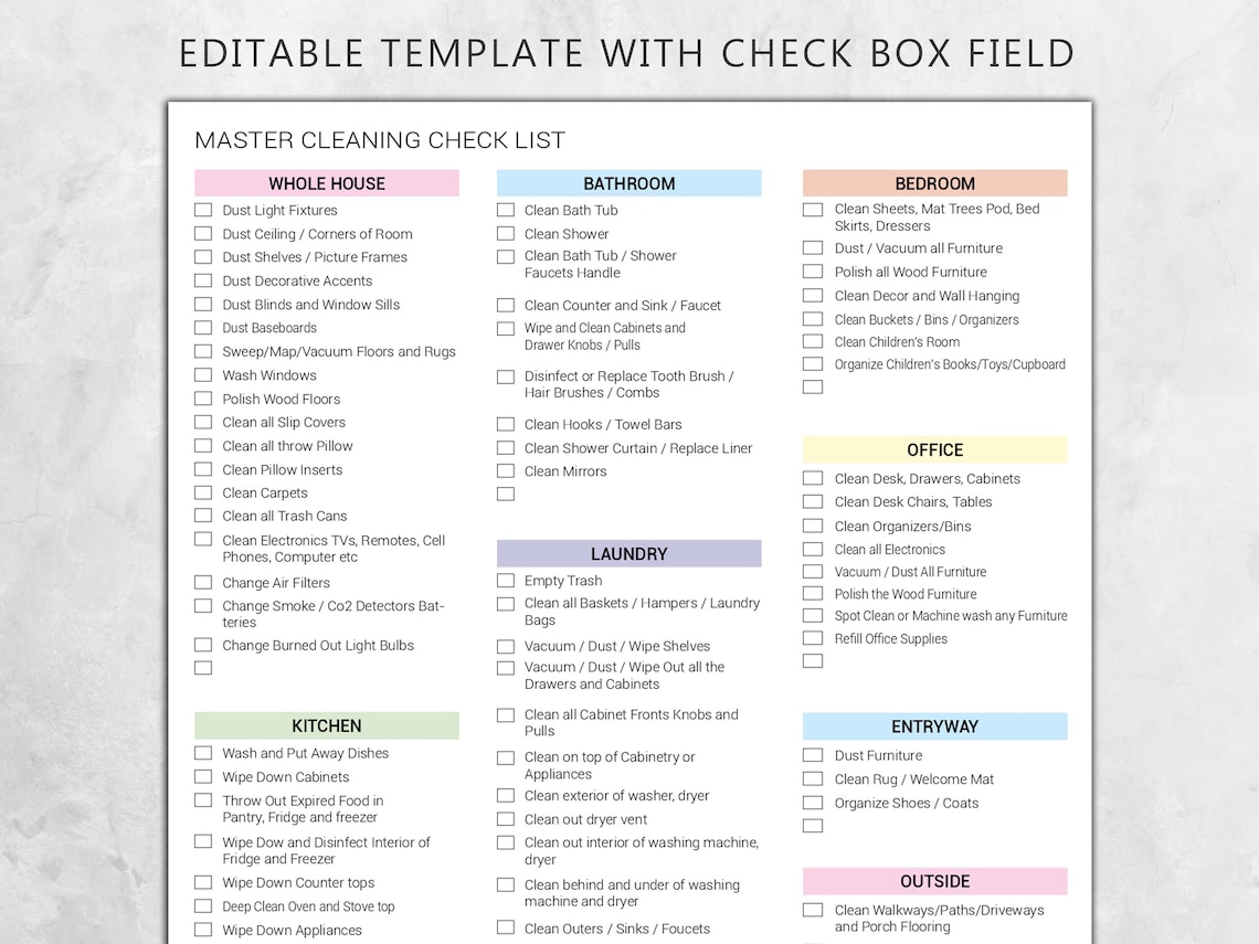 Ultimate Cleaning Schedule Bundle, Editable Cleaning Checklist Bundle ...