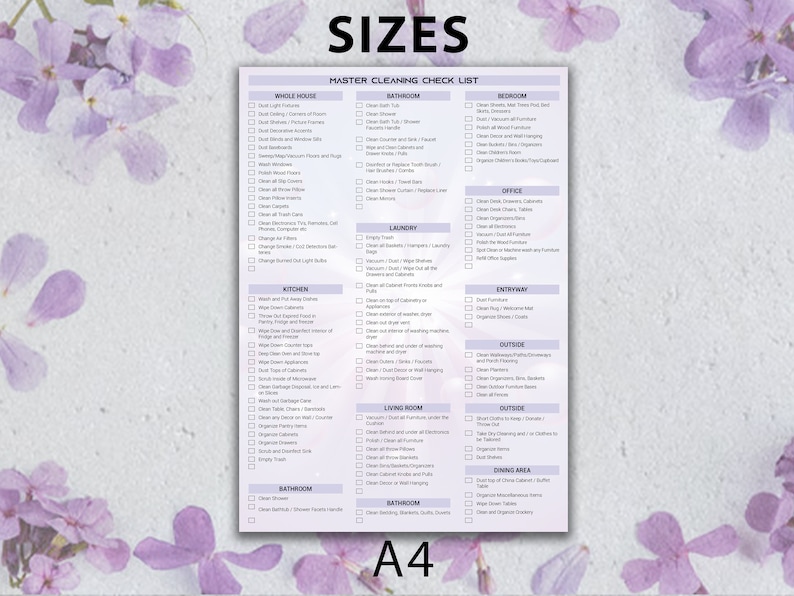 Ultimate Master Cleaning Checklist, Editable Whole Home Cleaning Bundle ...