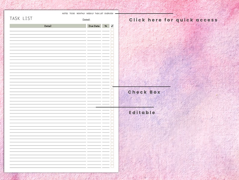 Project Management Template, Daily to Do List Project Planner, Office ...