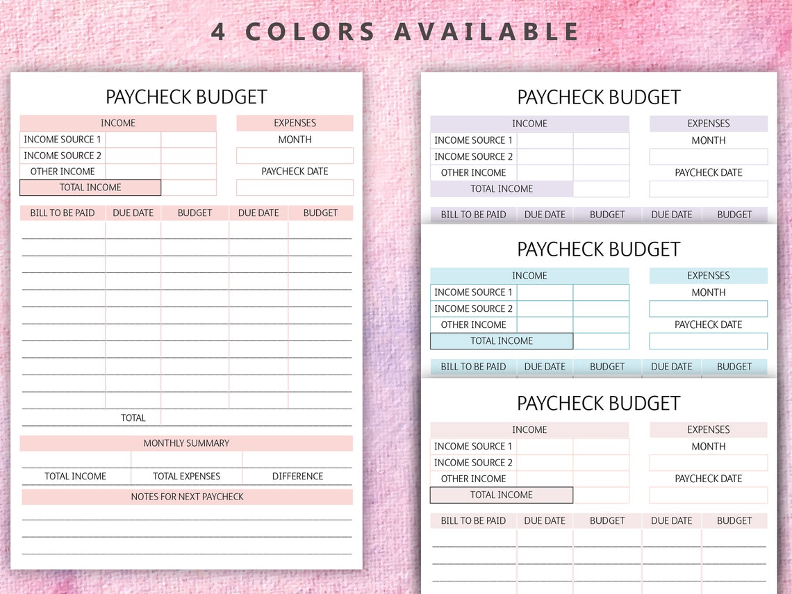 Paycheck Budget Planner Printable, Printable, PDF, Budget by Paycheck ...