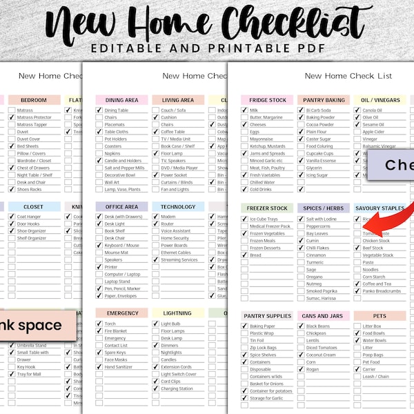 Home Checklist - Etsy