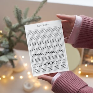 Basic Strokes Handwriting Practice Sheet, Printable Handwriting ...