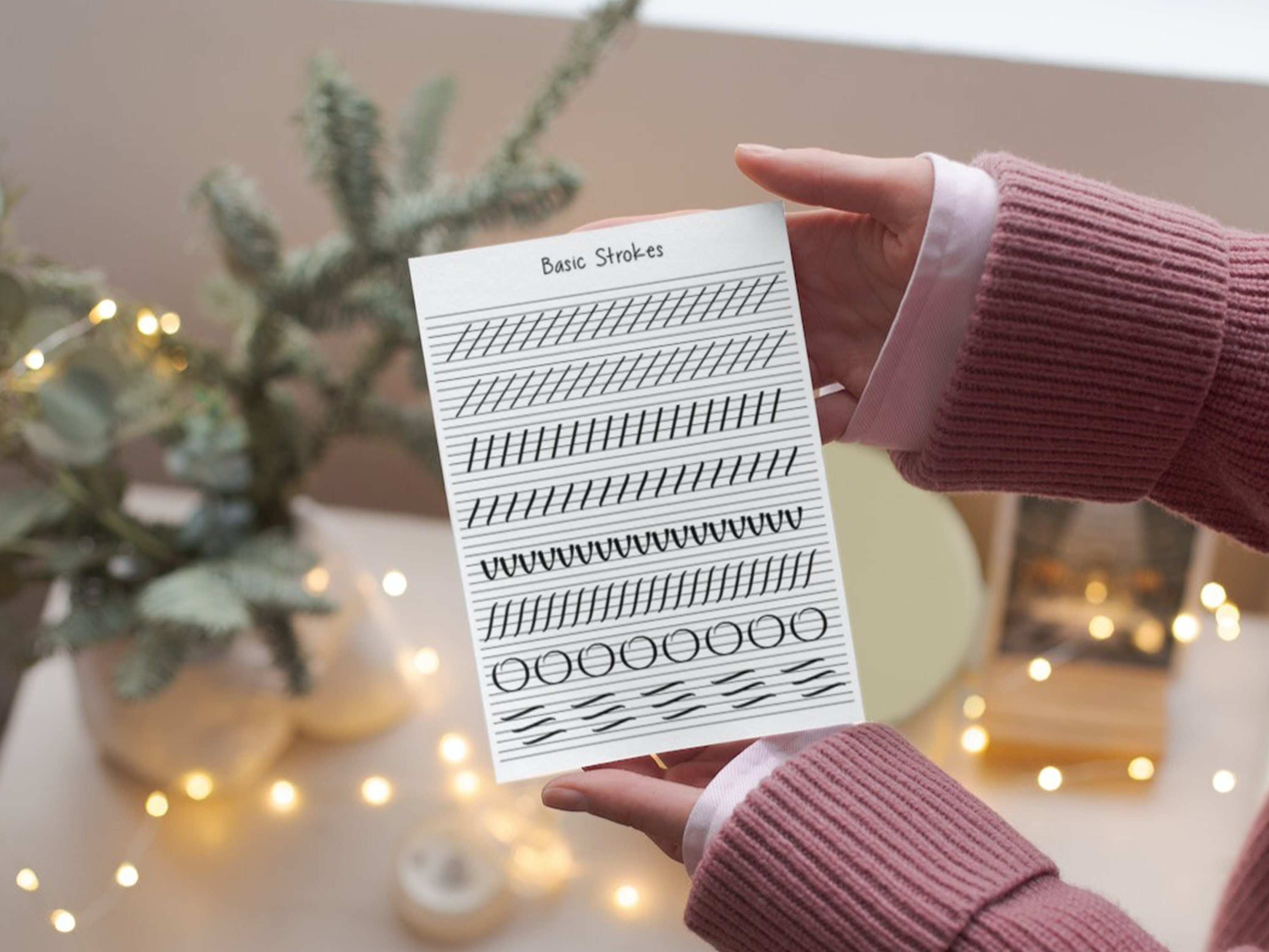 Basic Strokes Handwriting Practice Sheet, Printable Handwriting ...