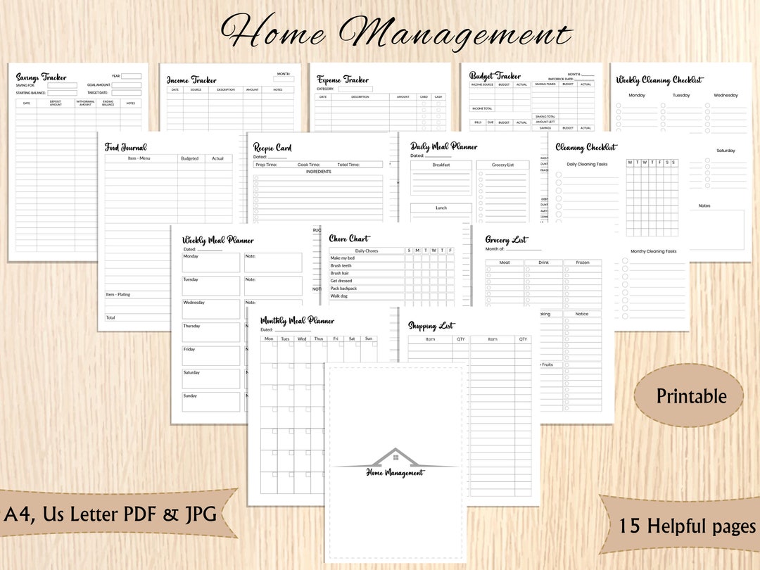 Printable Home Management, Household Planner Printables, Home ...