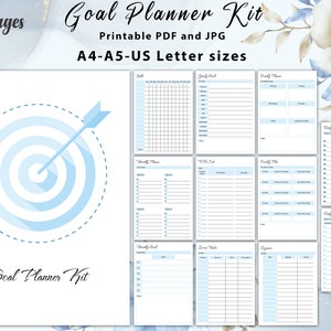 Printable Goal Planner Bundle, Daily Weekly Monthly Quarterly Yearly ...