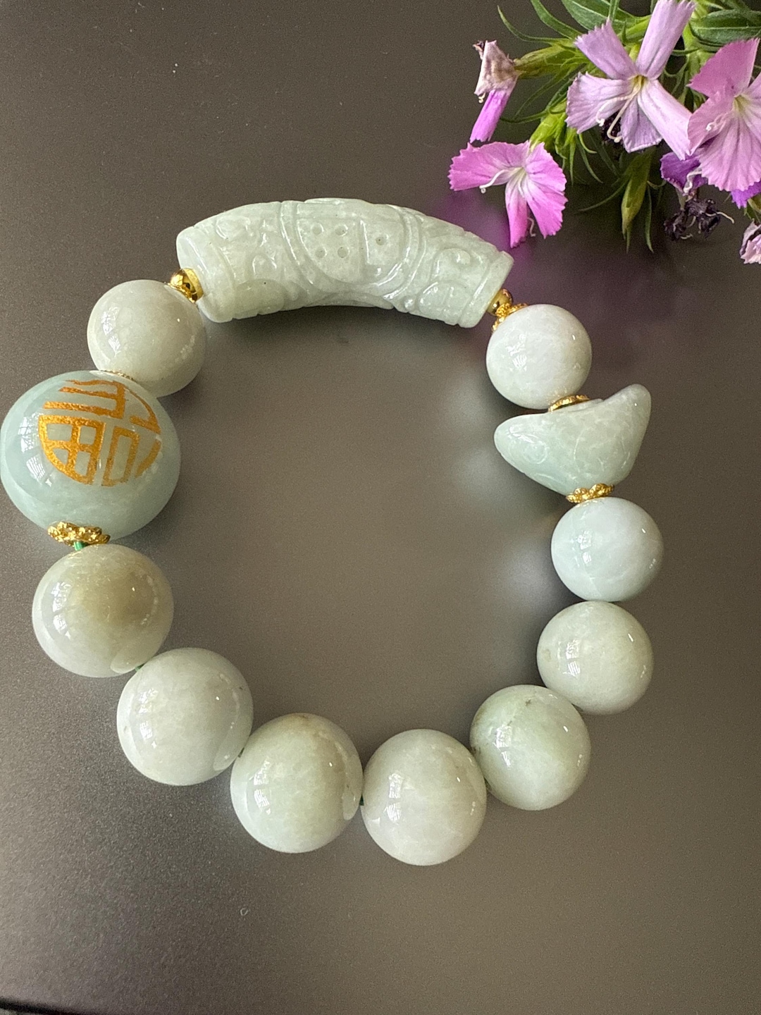 Unique High Quality Natural Burmese Burma Jade Jadeite Beads With Lucky ...